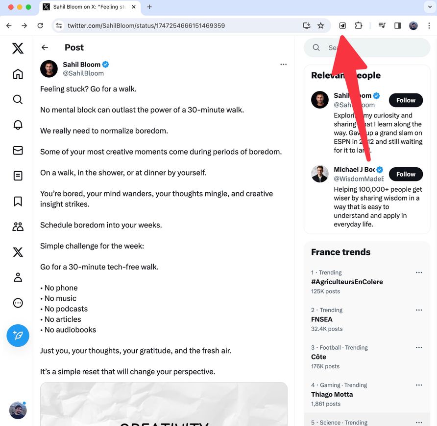 How to save Tweet using the extension - Save to Notion Docs