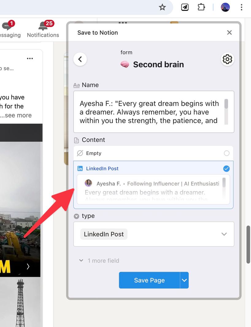 How to save LinkedIn post to Notion? - Save to Notion Blog